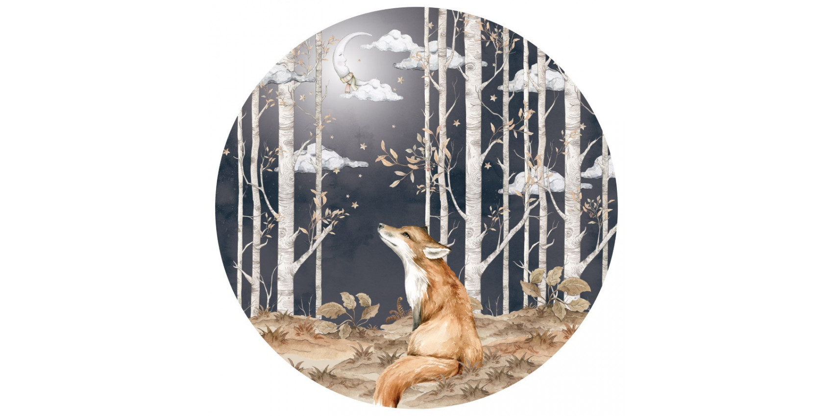 Grands stickers ronds pour les chambres d'enfant et de bébés