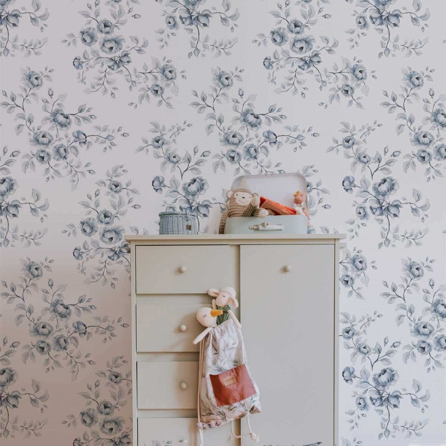 Papier peint enfant rose bleue