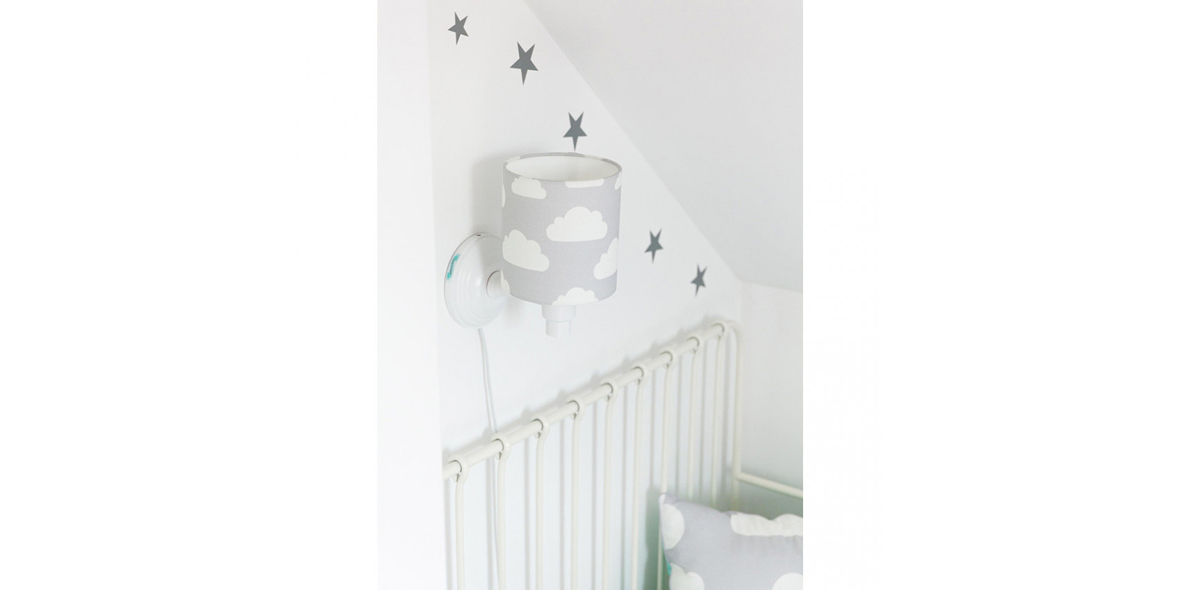 Lamps & Company applique murale enfant grise motif nuages