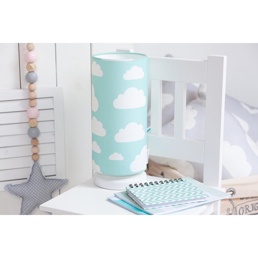 Lamps & Company lampe de chevet enfant menthe motif nuages