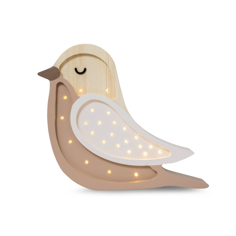 Lampe veilleuse en bois oiseau café wood