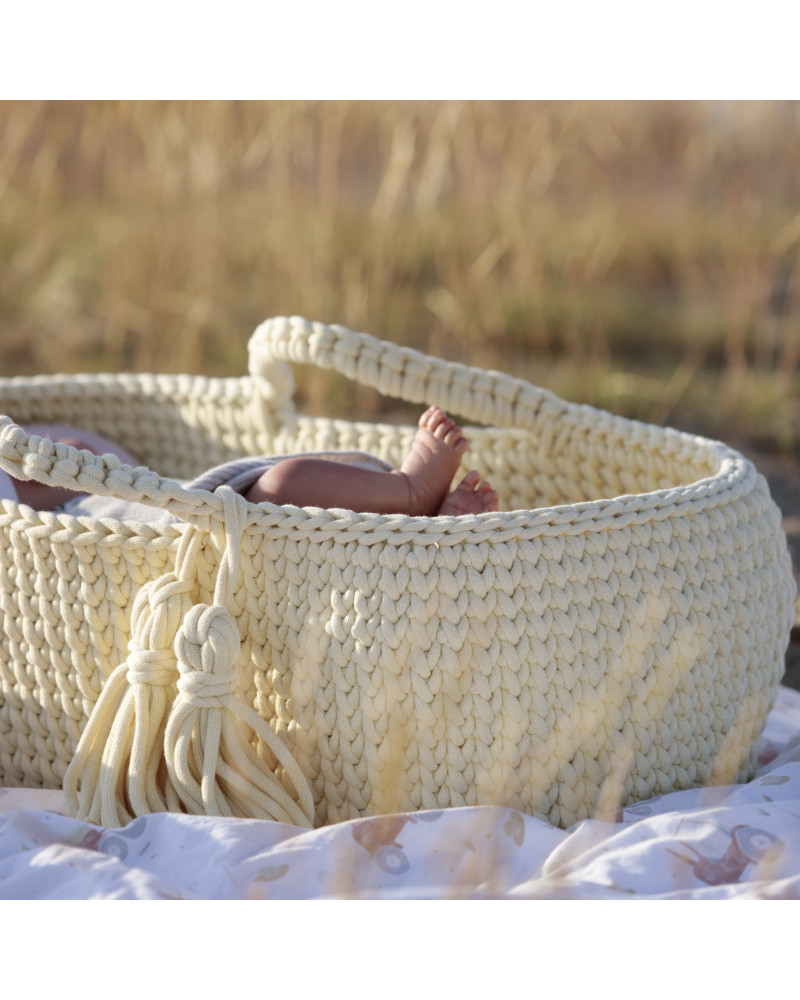 Couffin bébé en crochet- Vanille