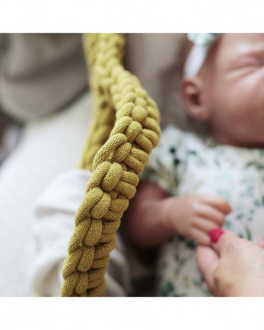 Couffin bébé en crochet - kiwi