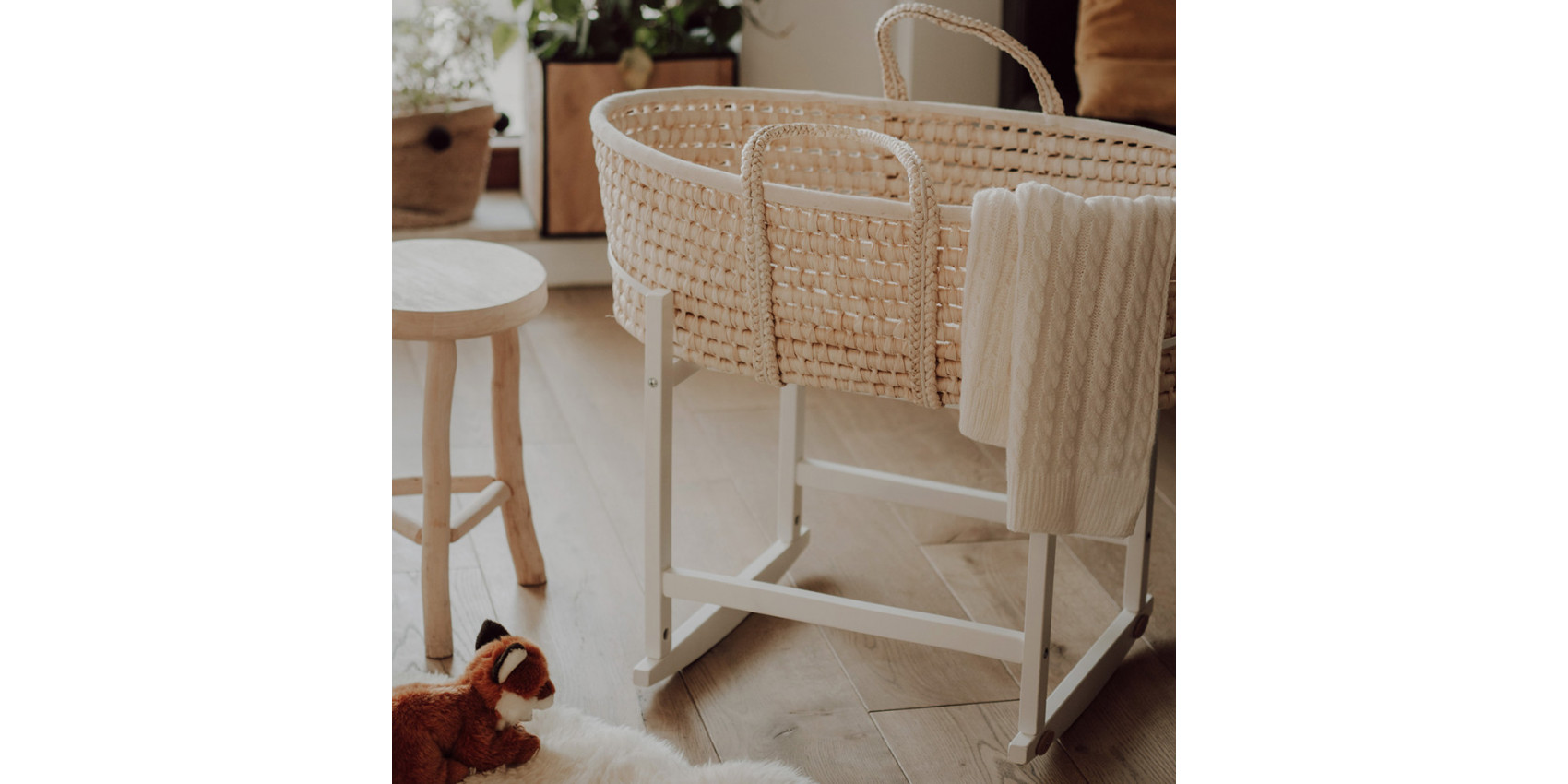 Couffin bébé en fibres naturelles