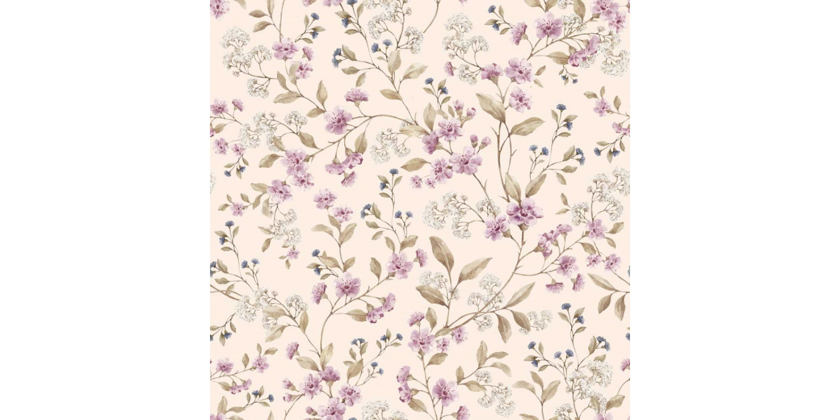 Papier peint enfant fleurs en rose et bleu