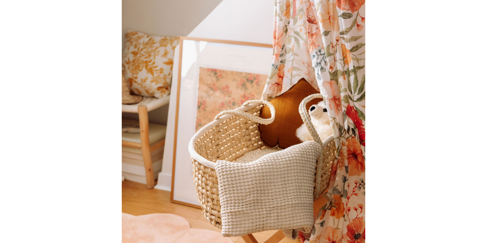 Couffin bébé en fibres naturelles