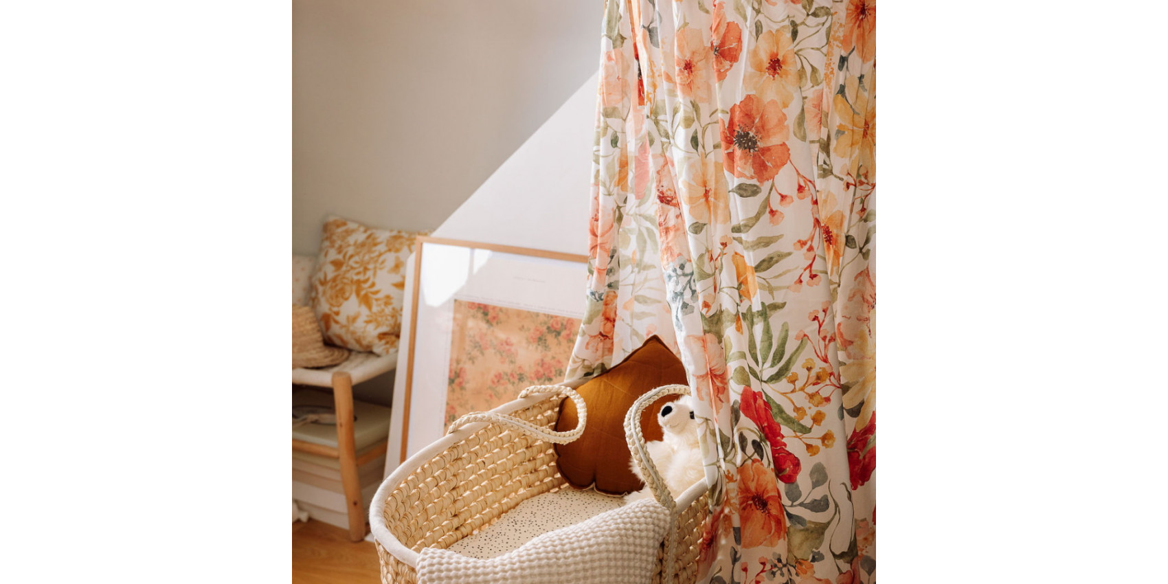 Couffin bébé en fibres naturelles